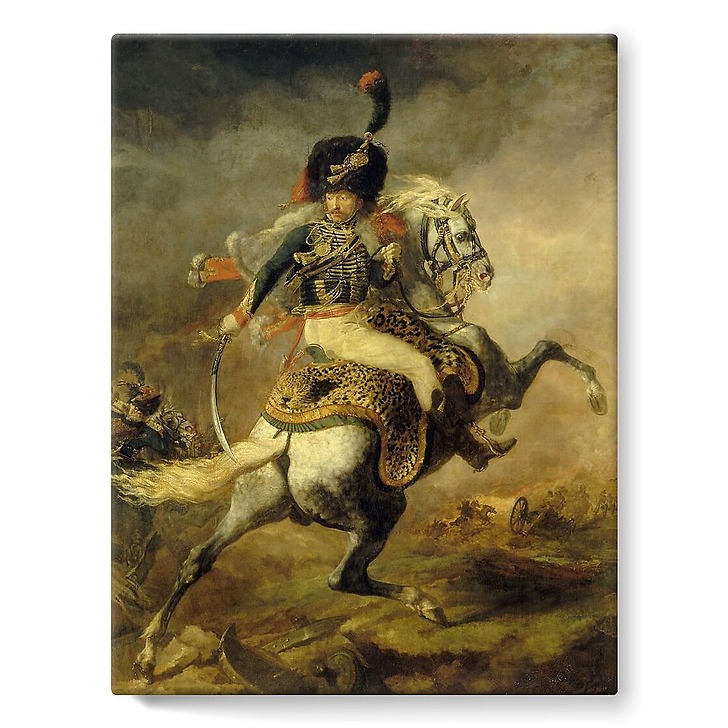 Horse hunter officer of the Imperial Guard charging (stretched canvas ...