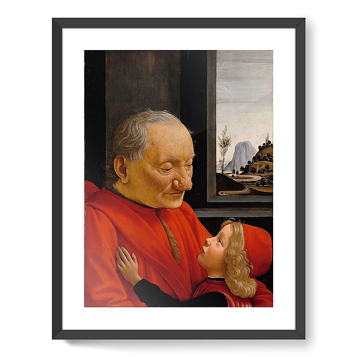 Portrait d'un vieillard et d'un jeune garçon (affiches d'art encadrées ...
