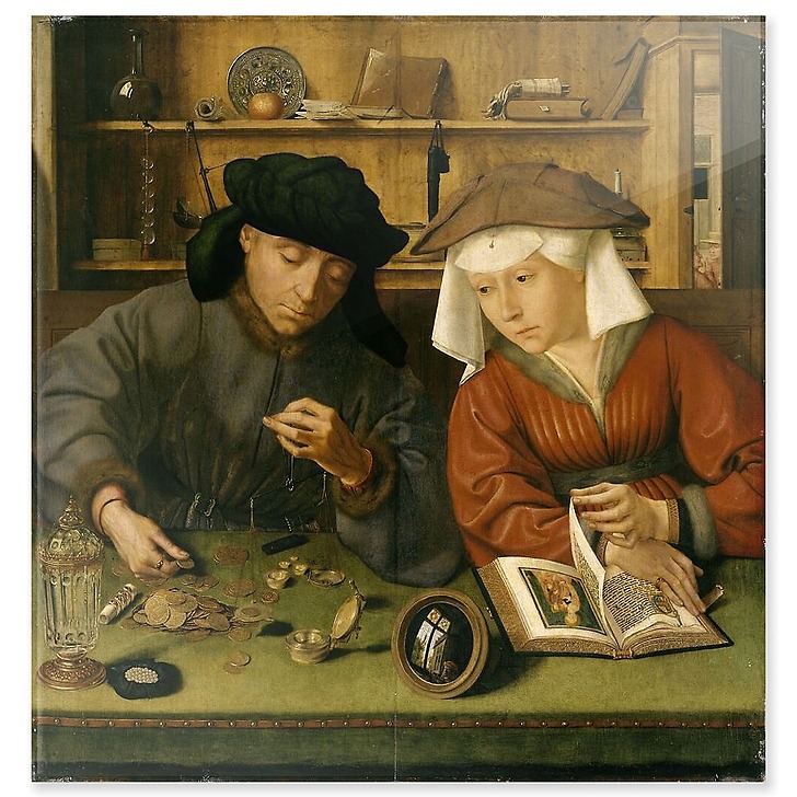 The Moneylender and His Wife (acrylic panels) · Louvre Shop