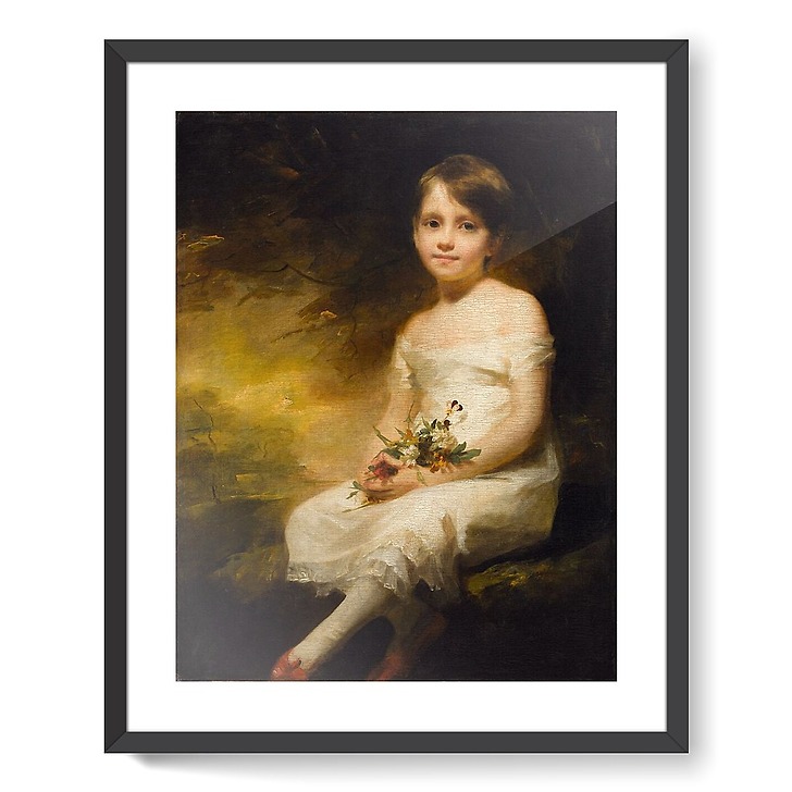 Little Girl with Flowers or Innocence, Portrait of Nancy Graham (framed ...