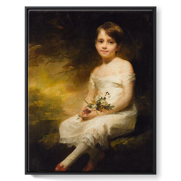 Little Girl with Flowers or Innocence, Portrait of Nancy Graham (framed ...